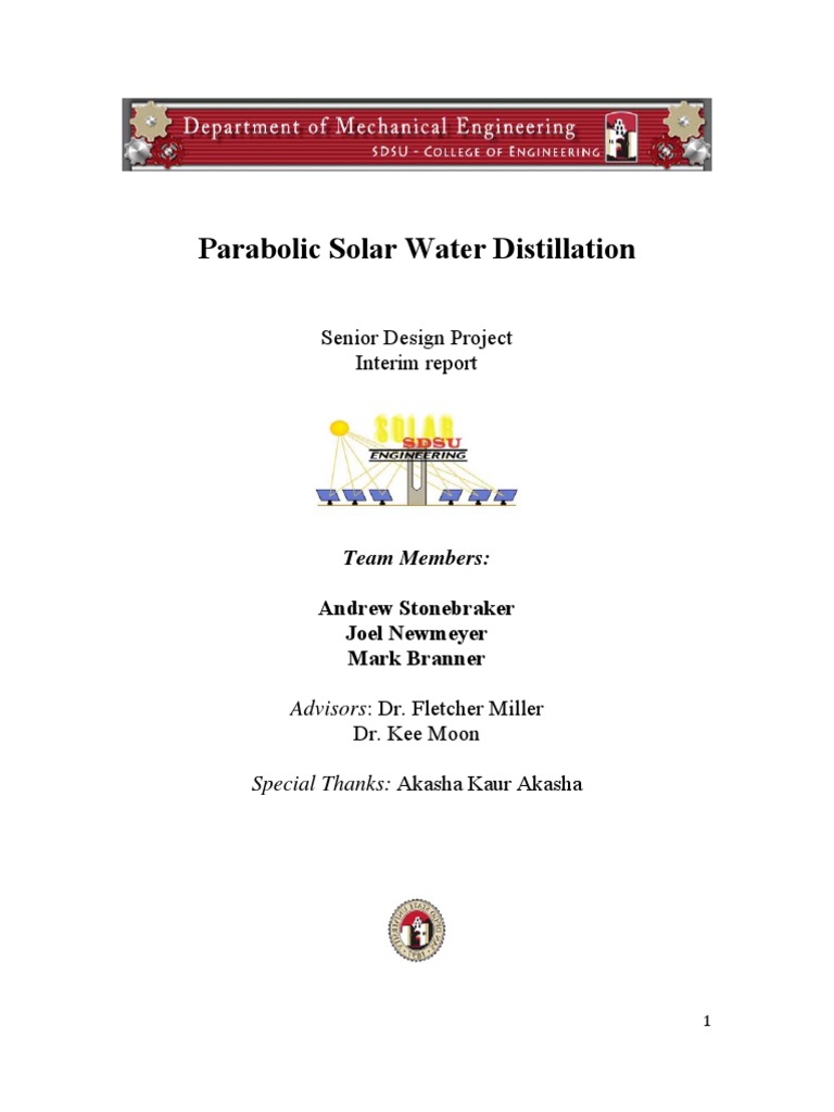 Solar Water Distillation 490A Final Report | PDF | Heat Transfer ...