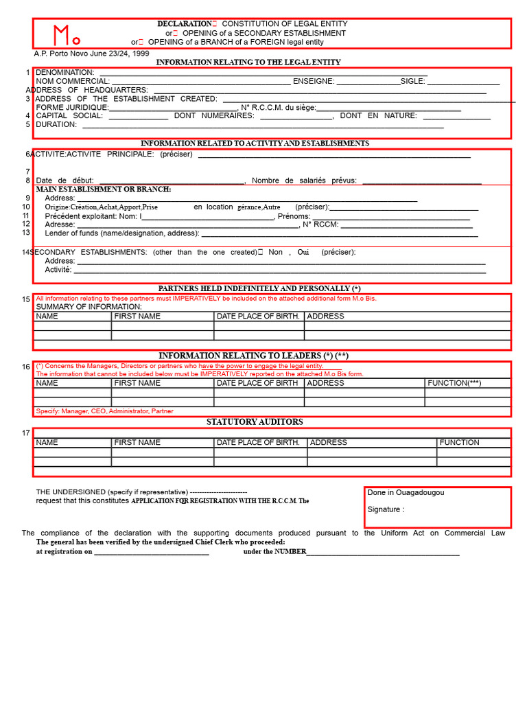 Legal Entity Registration Declaration | PDF | Justice | Crime & Violence
