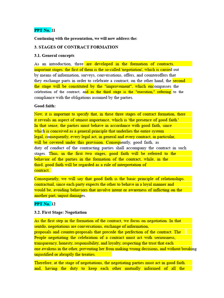 Stages of Contract Formation | PDF | Negotiation | Offer And Acceptance