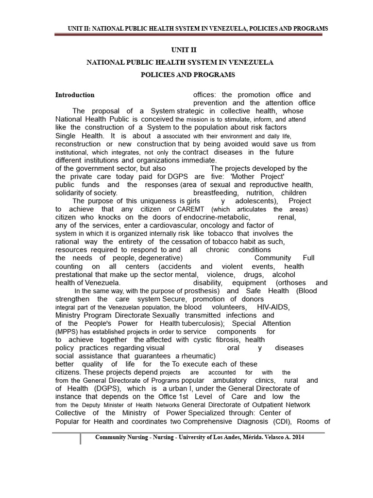 Unit Ii National Public Health System, Policies and Programs | PDF ...