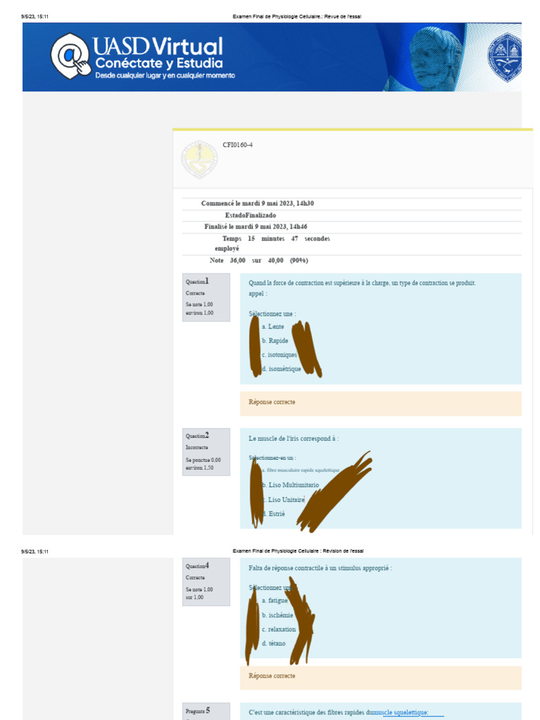 Examen Final de Physiologie Cellulaire | PDF | Potentiel d'action ...