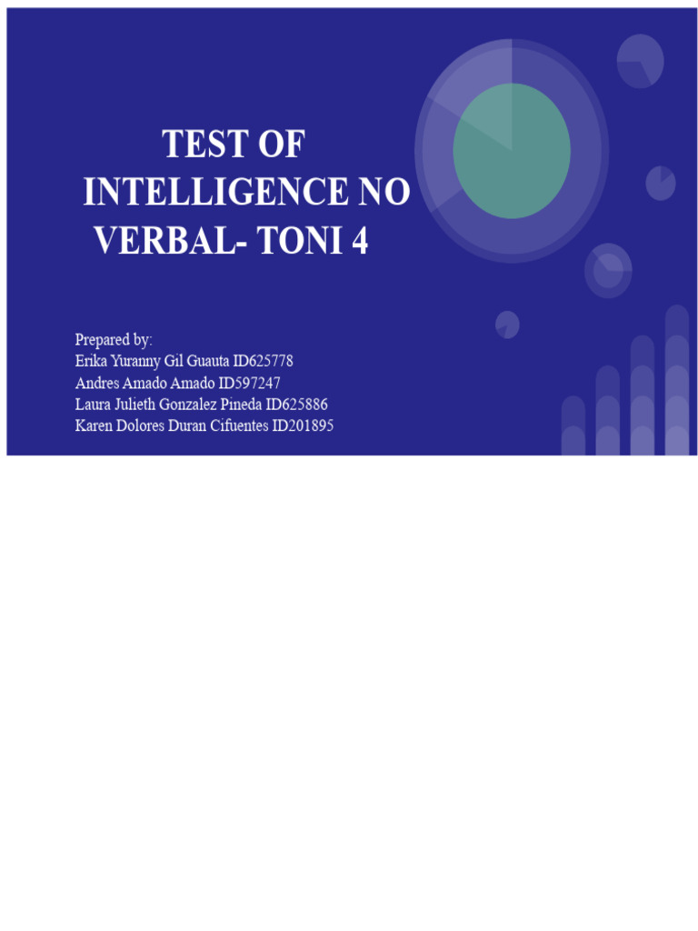 Non-Verbal Intelligence Test - Toni 4 | PDF | Intelligence Quotient ...