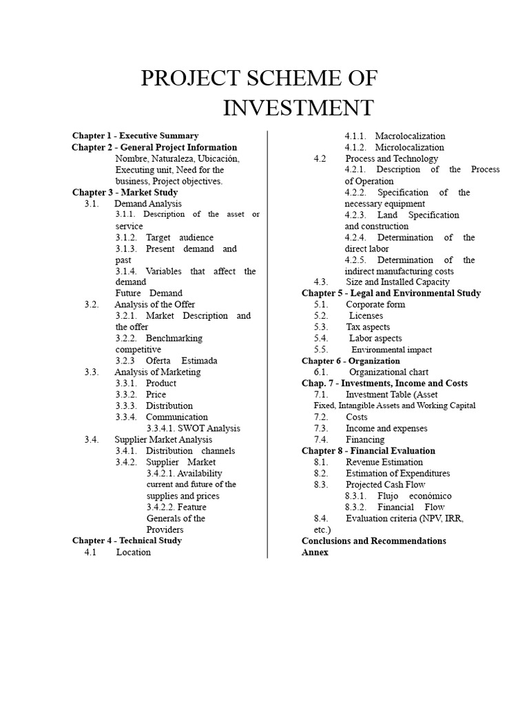 Investment Project Scheme Overview | PDF | Investing | Expense