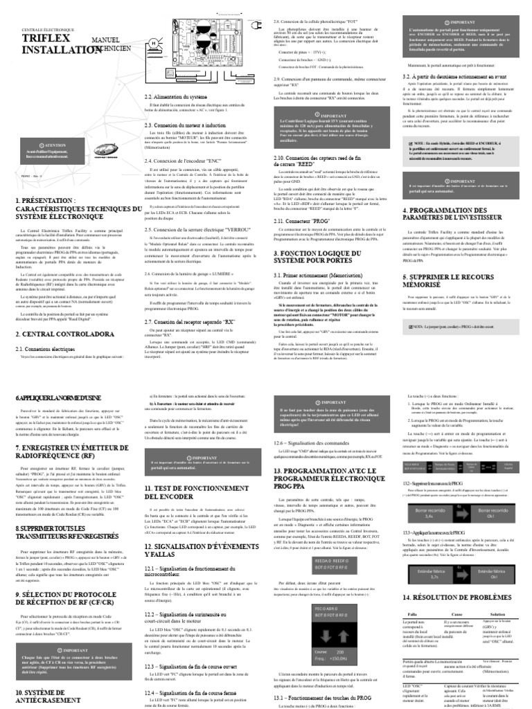 Guide de connexion pour automatisme de portail | PDF | Connectique ...
