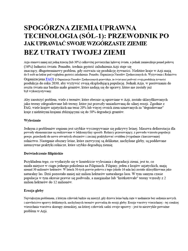 Technologia Nachylonych Gruntów Rolnych | PDF
