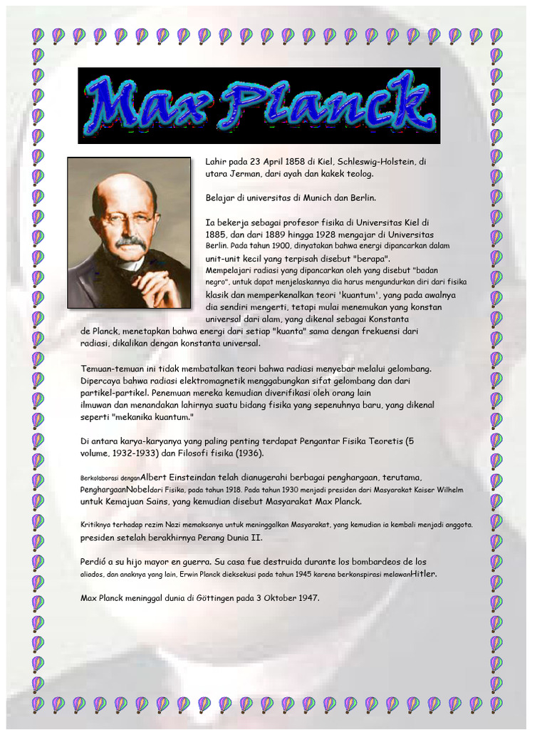 Biografi Max Planck | PDF