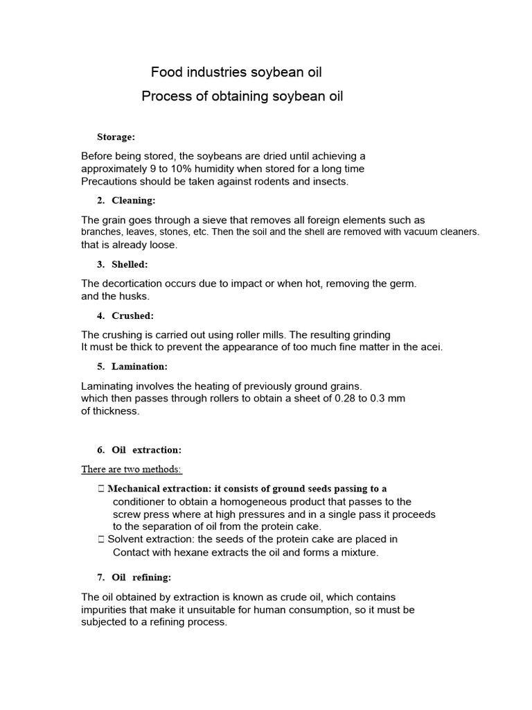 Soybean Oil Production Process Guide | PDF