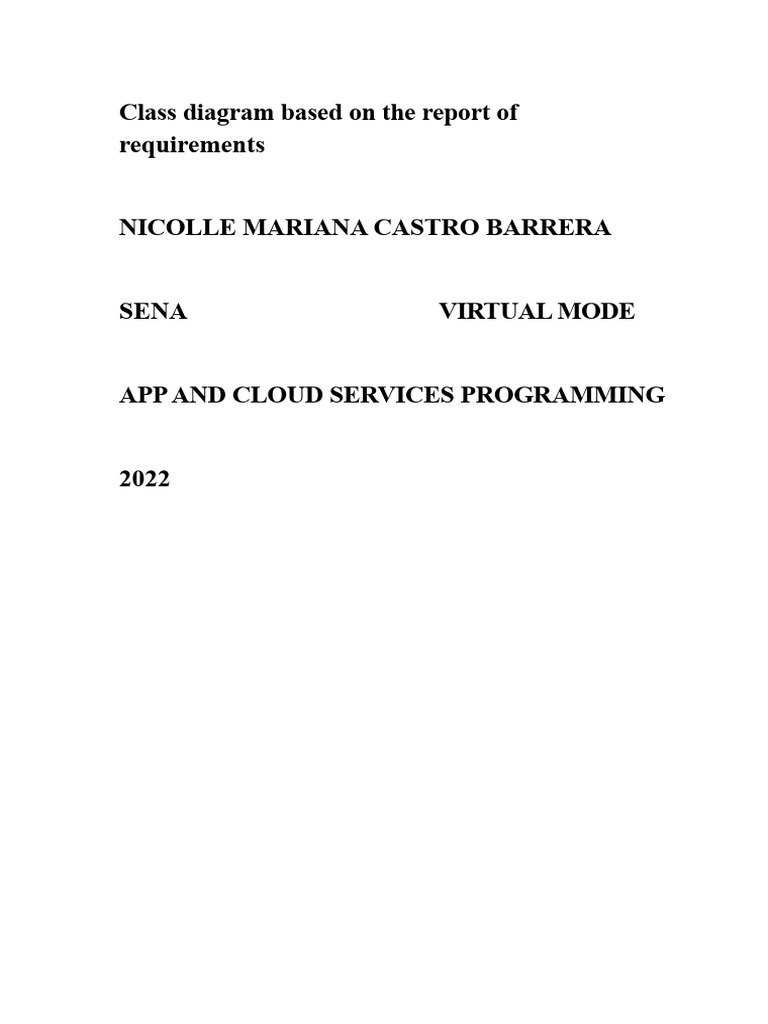 Class Diagram Based On The Requirements Report | PDF | Inheritance (Object Oriented Programming ...