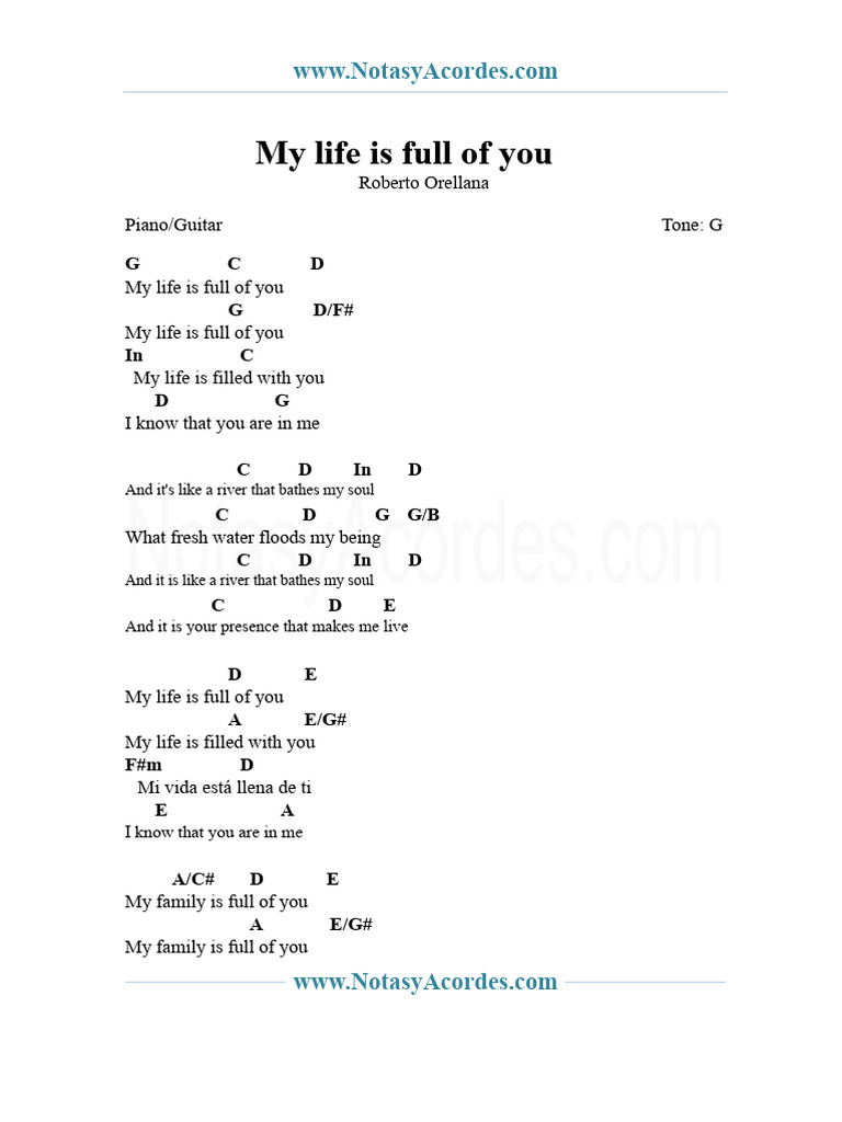 My Life Is Full of You Chords | PDF