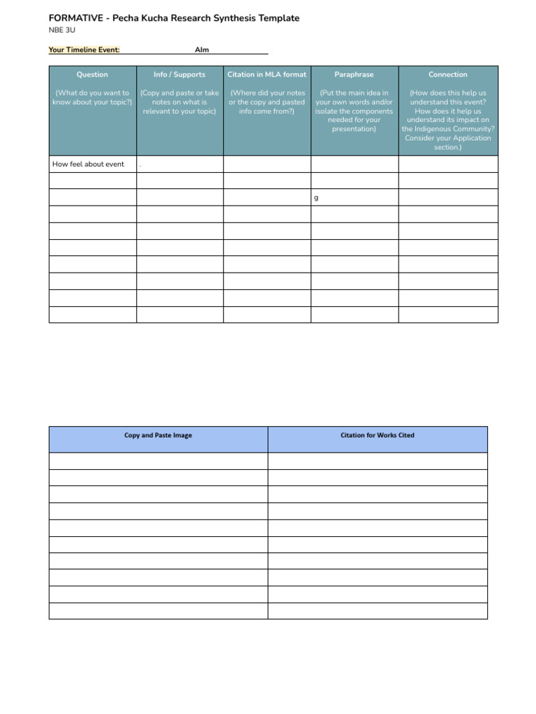 Pecha Kucha Research Template Guide | PDF