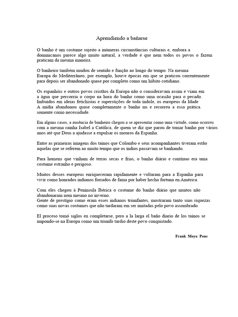 Aprendendo A Se Banhar | PDF
