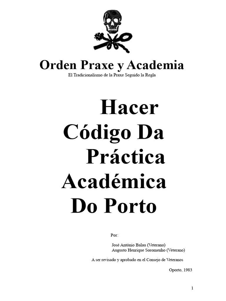 Código de Praxe Académica en Oporto | PDF | Universidad