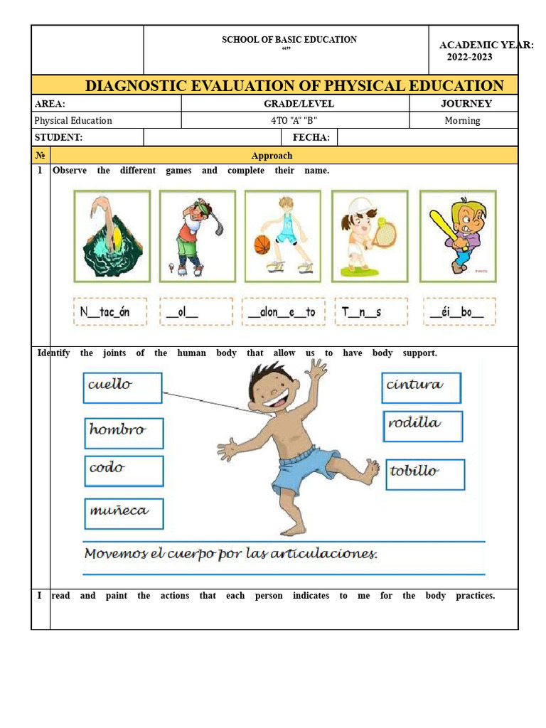 Grade 4 Physical Education Evaluation | PDF