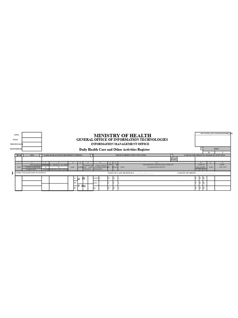 His Minsa 2020 Format | PDF | Medicine | Health Care