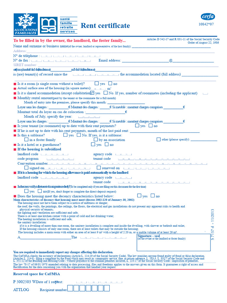 Rent Certificate for Housing Assistance | PDF | Lease | Landlord