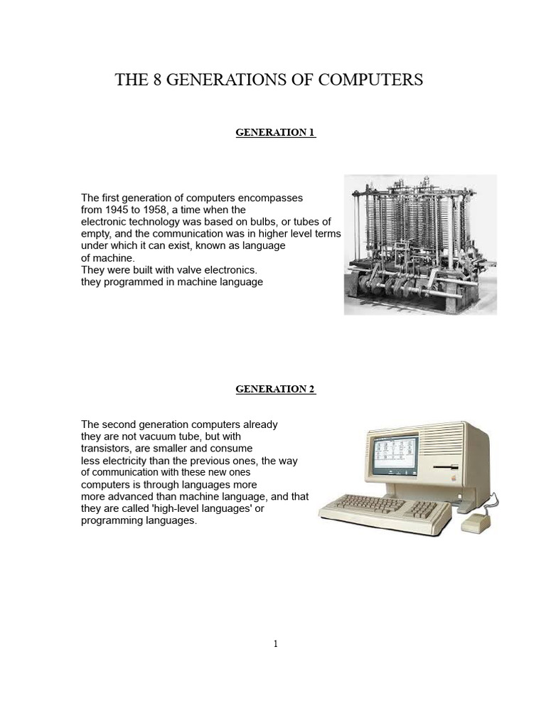 The 8 Generations of Computers | PDF | Integrated Circuit | Electronics