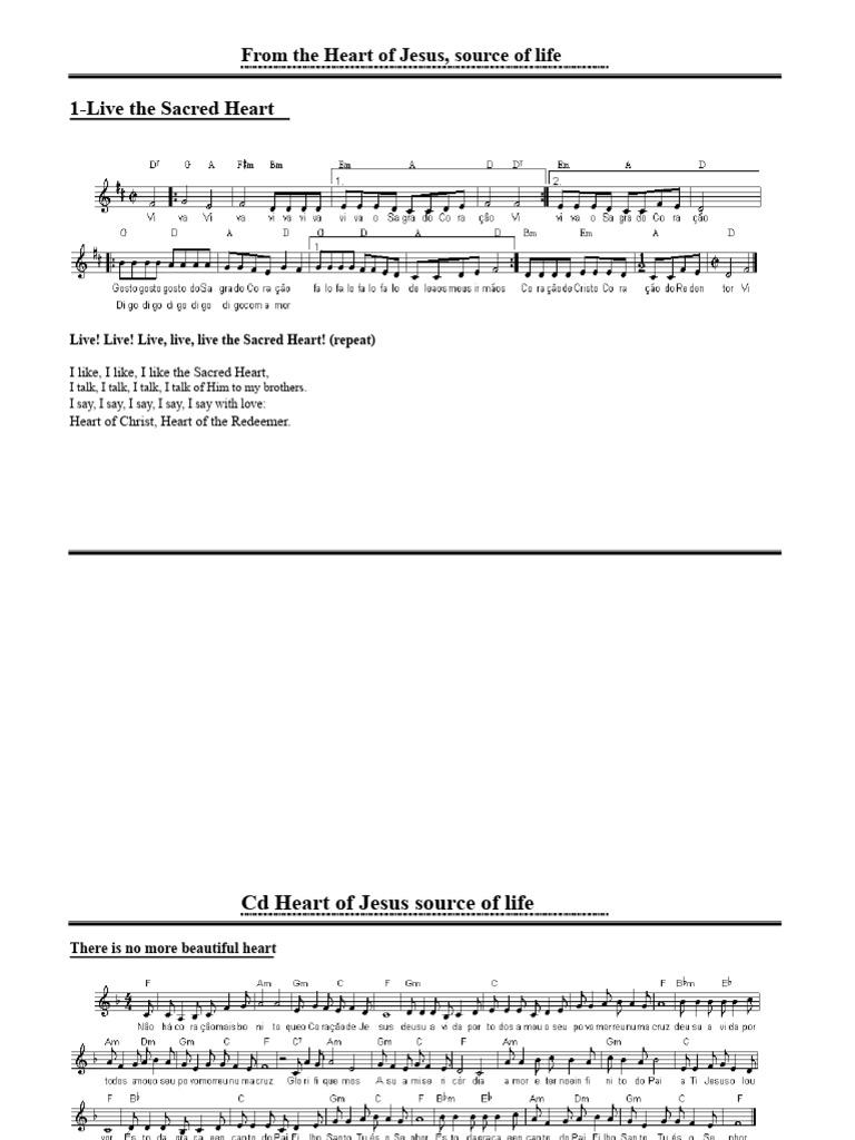 Heart of Jesus Source of Life - Sacred Heart Sheet Music | PDF | Mercy ...