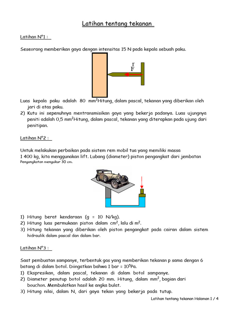 Latihan Tekanan dalam Fisika Dasar | PDF