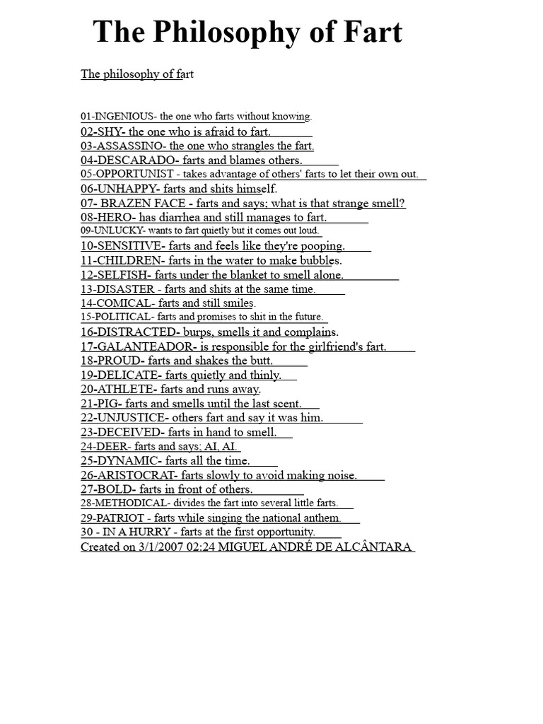 The Philosophy of Fart Types | PDF