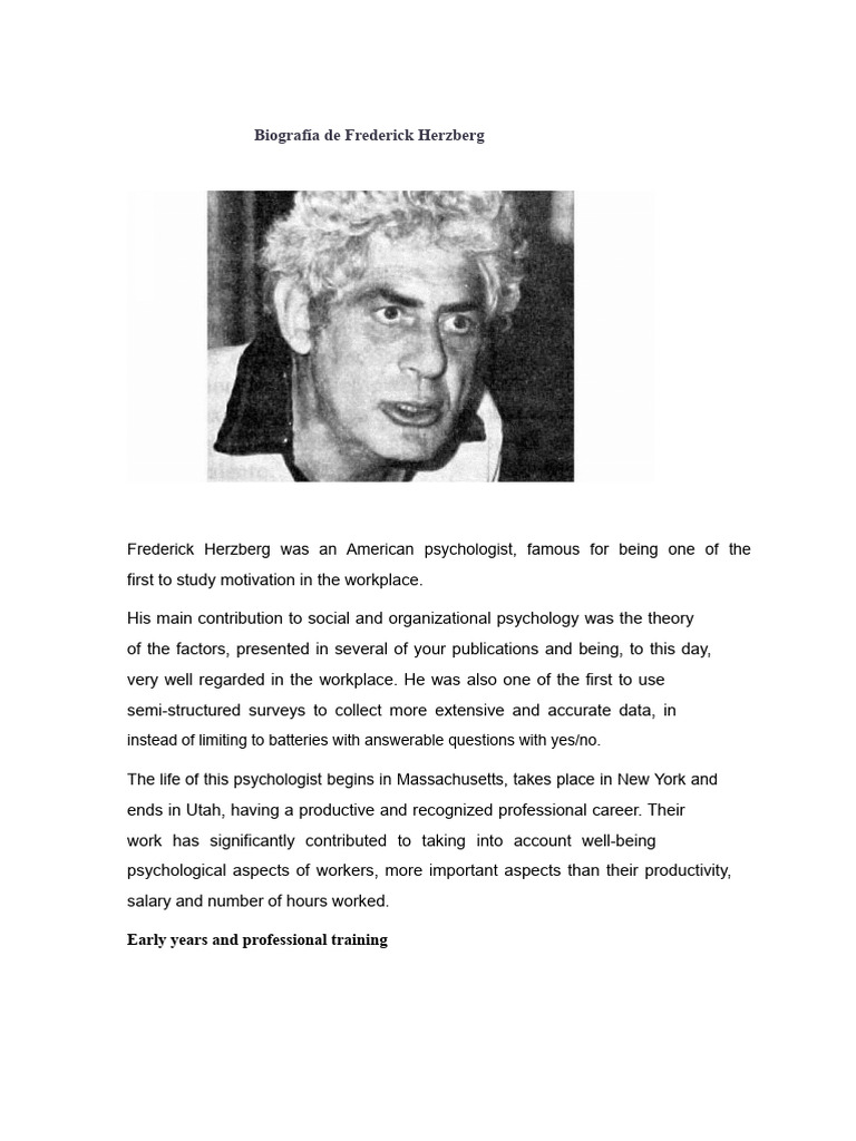 Frederick Herzberg | PDF | Applied Psychology | Behavior Modification