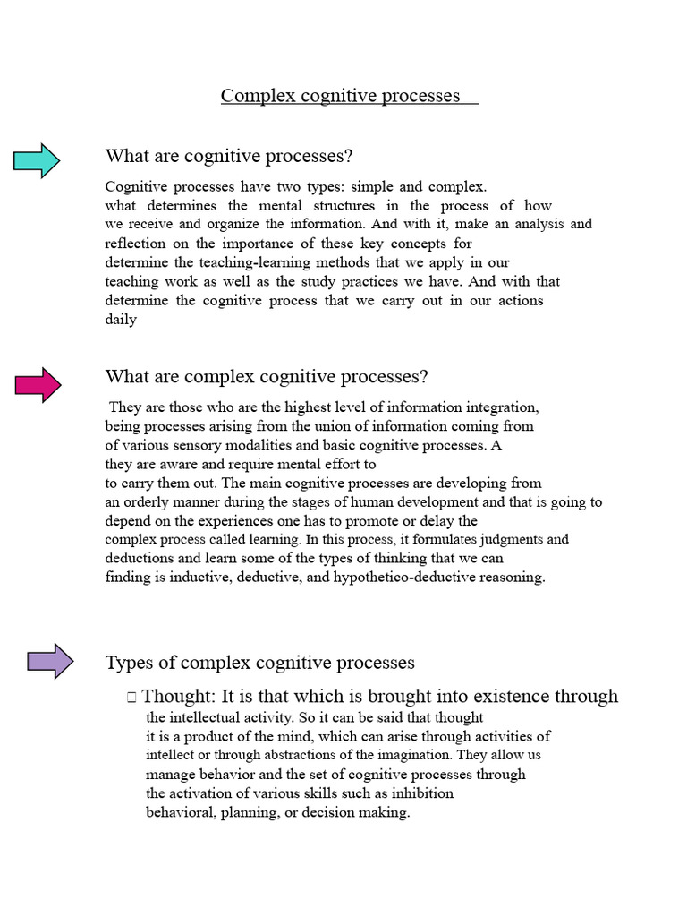 Understanding Complex Cognitive Processes | PDF | Thought | Cognition
