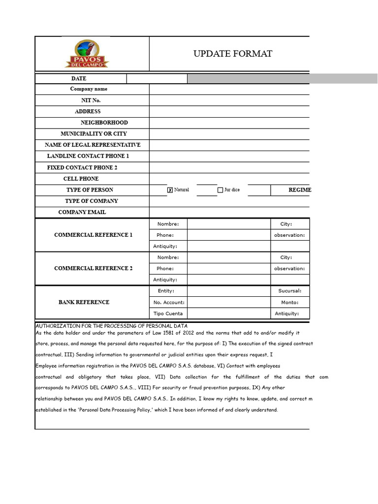 Client Data Update Format | PDF