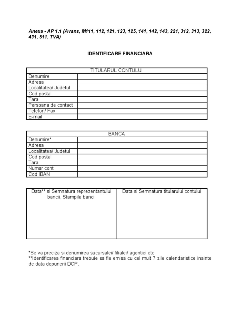 Anexa- AP .1.1( Avans, M TVA Identificare Financiara