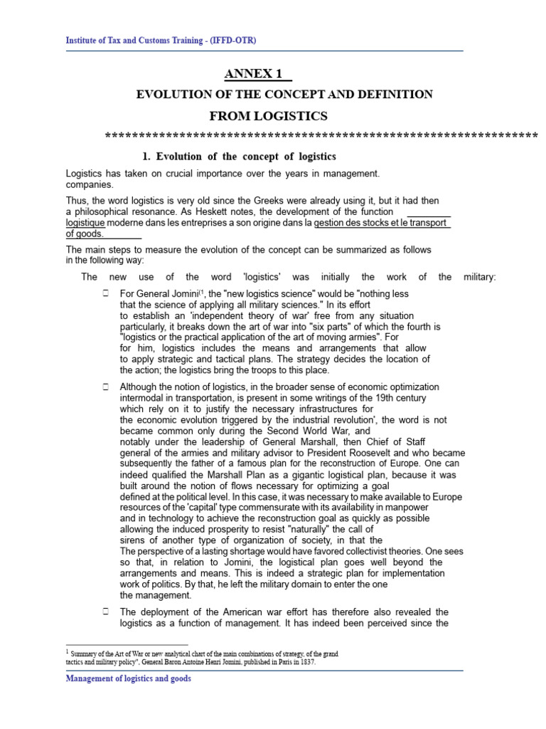 Evolution of Logistics Concepts | PDF | Logistics | Warehouse