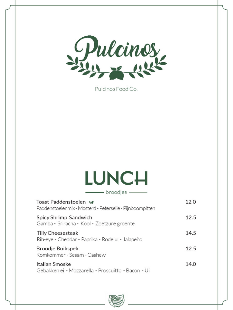 Menu Pulcinos | PDF