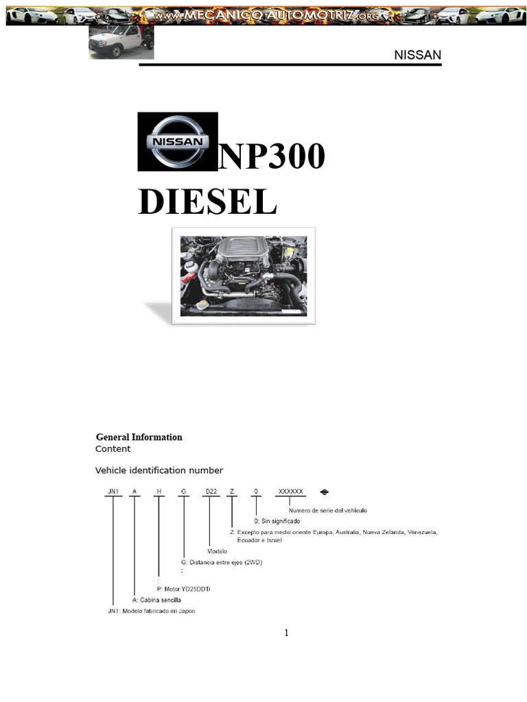Nissan NP300 Diesel Description | PDF | Throttle | Piston