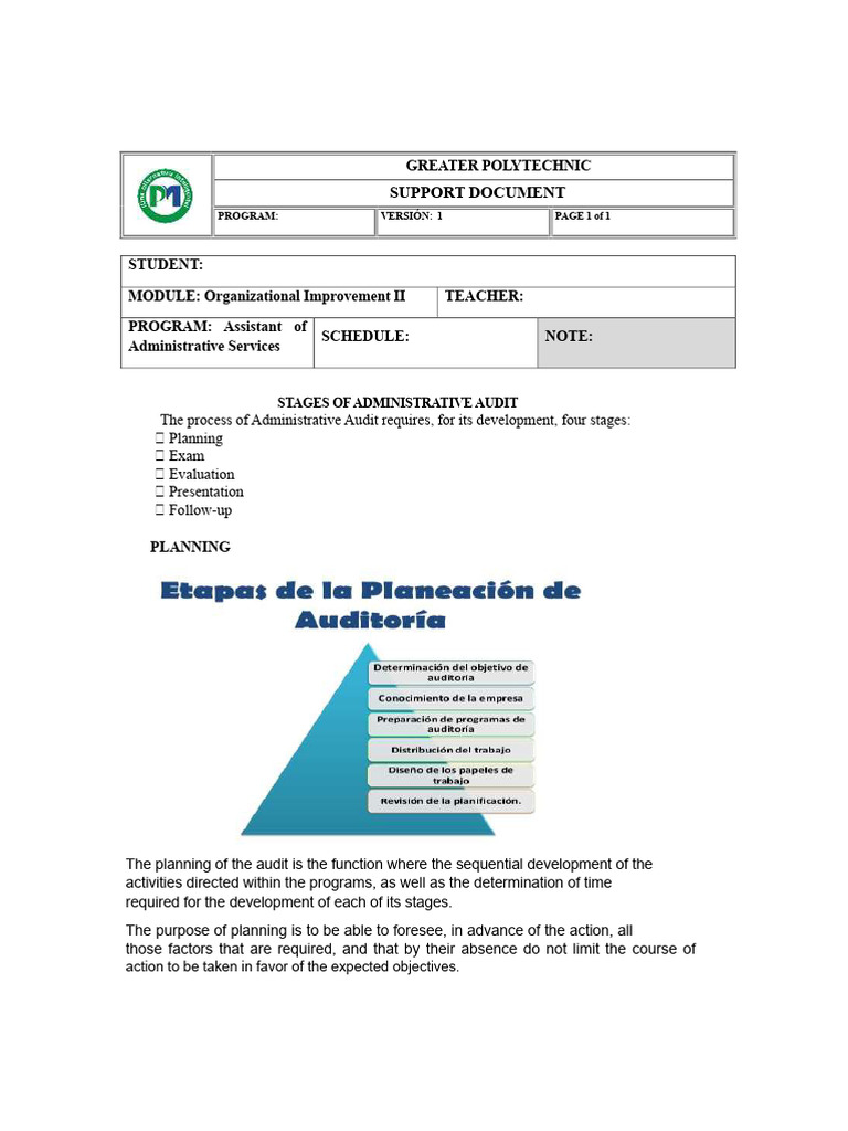 Stages of Administrative Audit | PDF | Audit | Evaluation