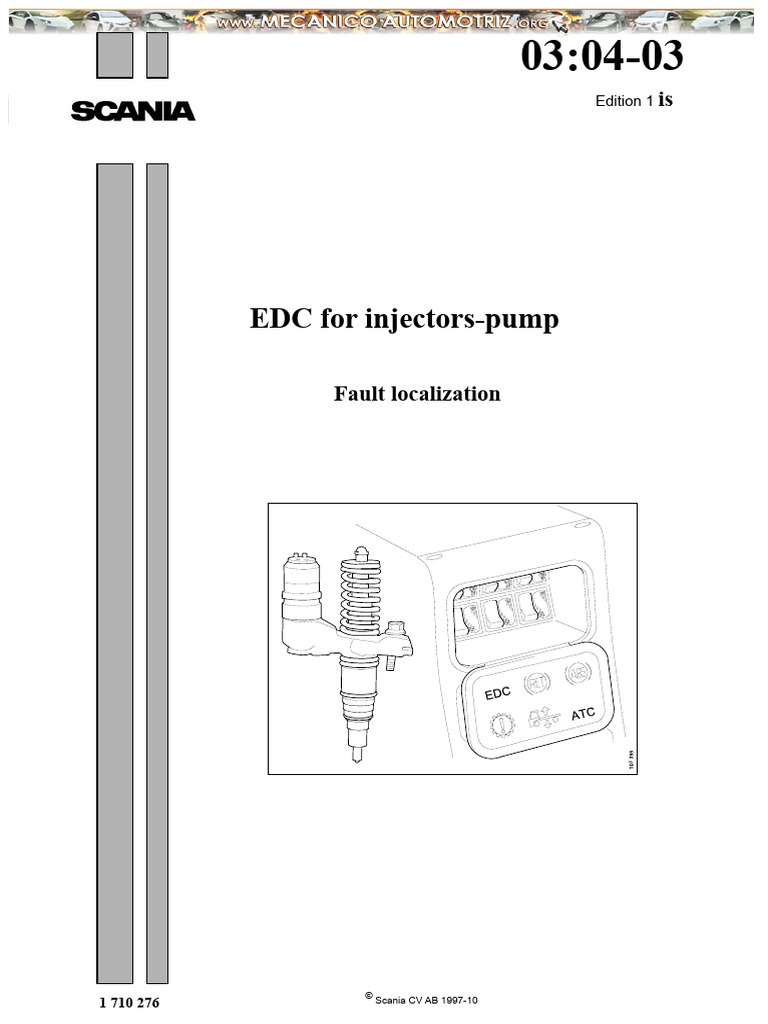Scania EDC Injector Pump Fault Guide | PDF | Throttle | Electrical ...