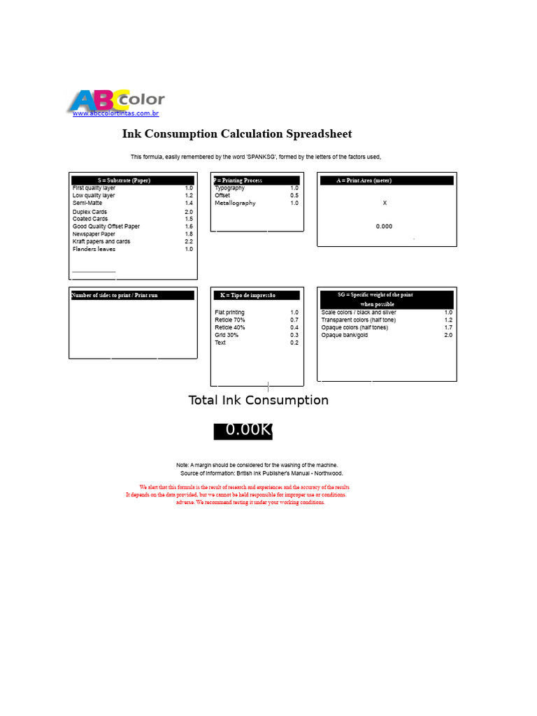 Paint Consumption Calculation Spreadsheet | PDF | Printing | Paper