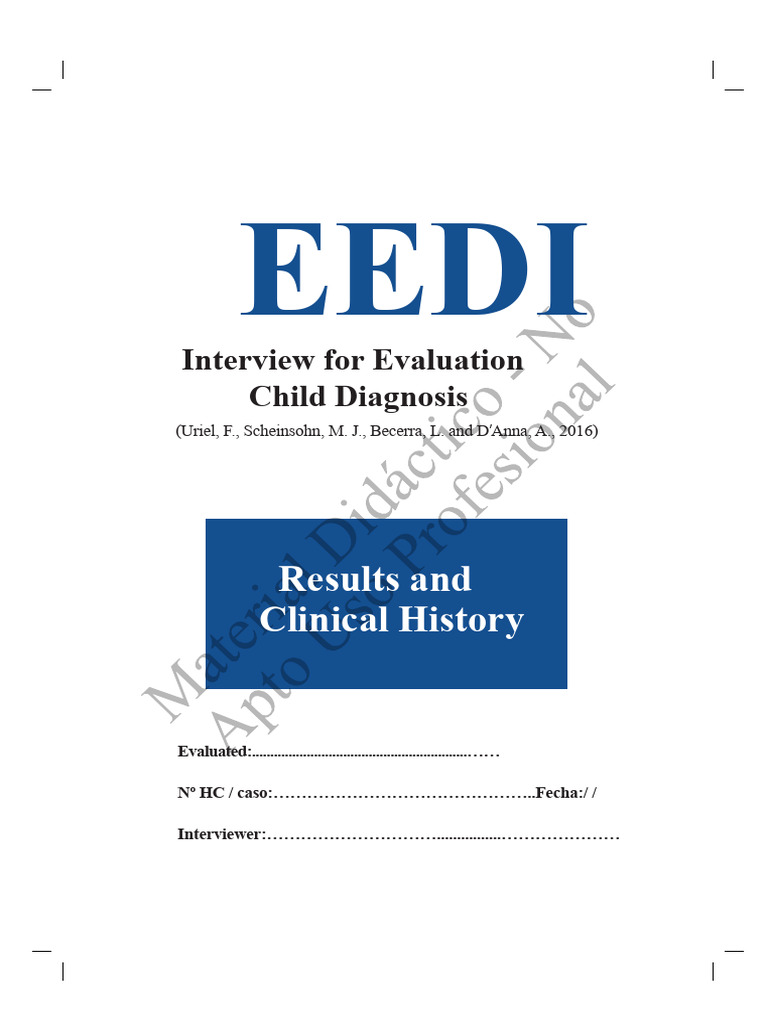 EEDI Results and Clinical History | PDF | Human Diseases And Disorders ...