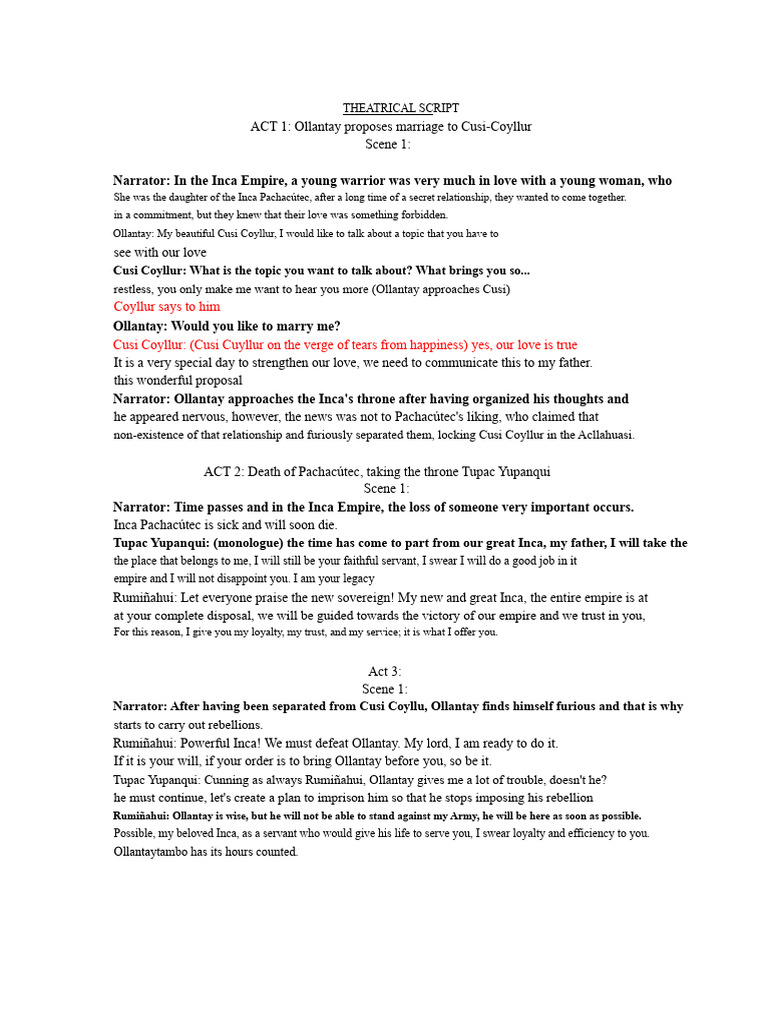 THEATRICAL SCRIPT Communication | PDF