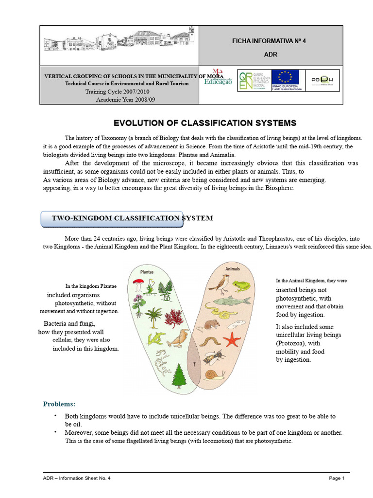 Evolution of Biological Classification Systems | PDF | Biology ...
