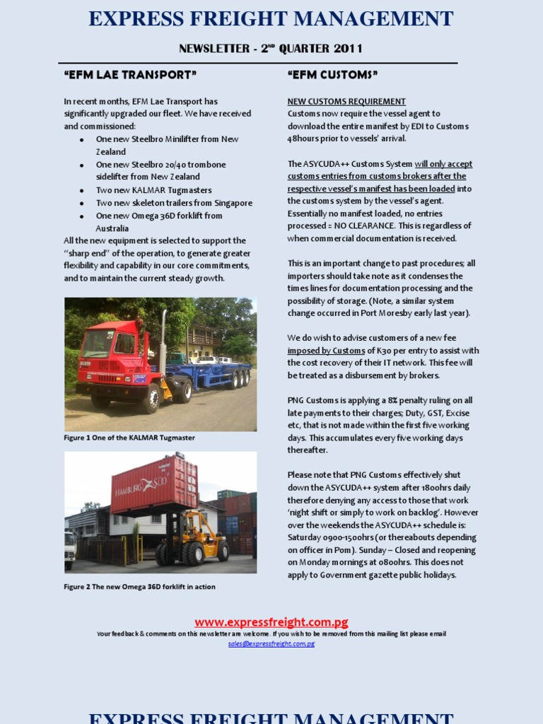 Express Freight Management - 2nd QTR Newsletter June 2011 | Download ...