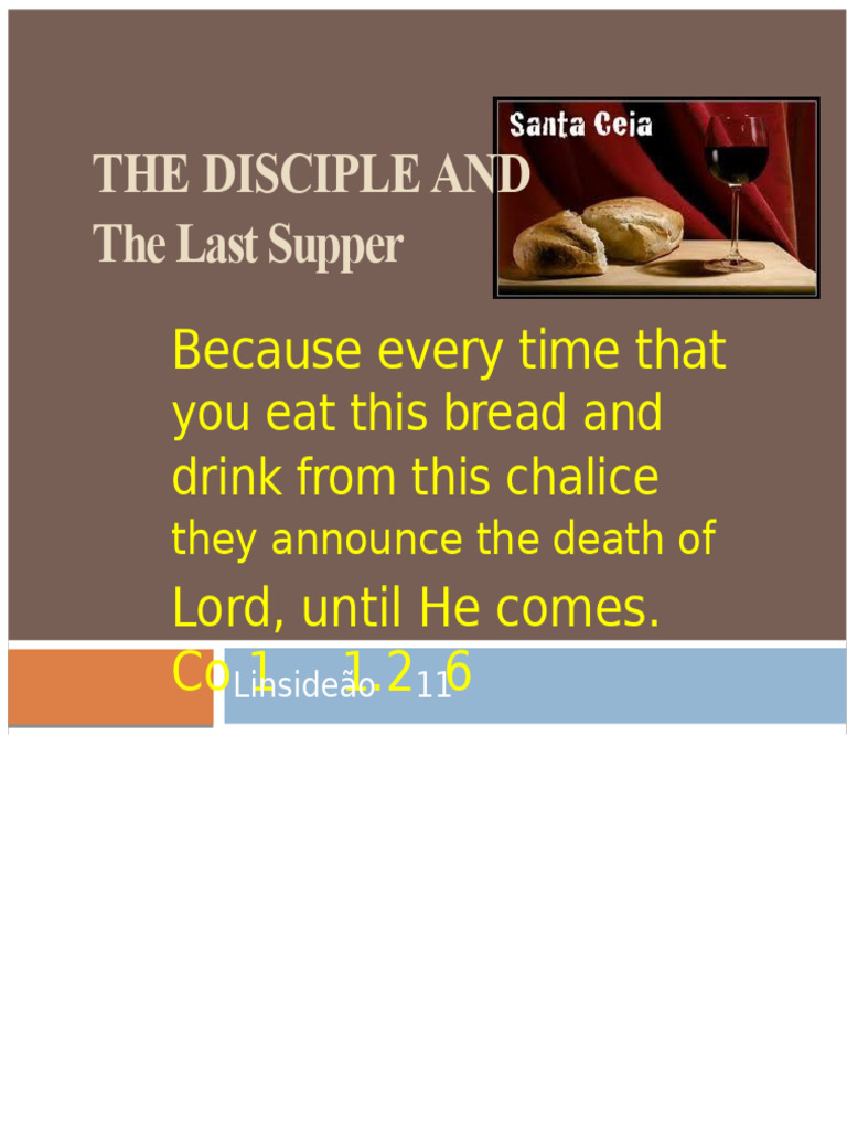 The Disciple and The Last Supper | PDF | Eucharist | Last Supper
