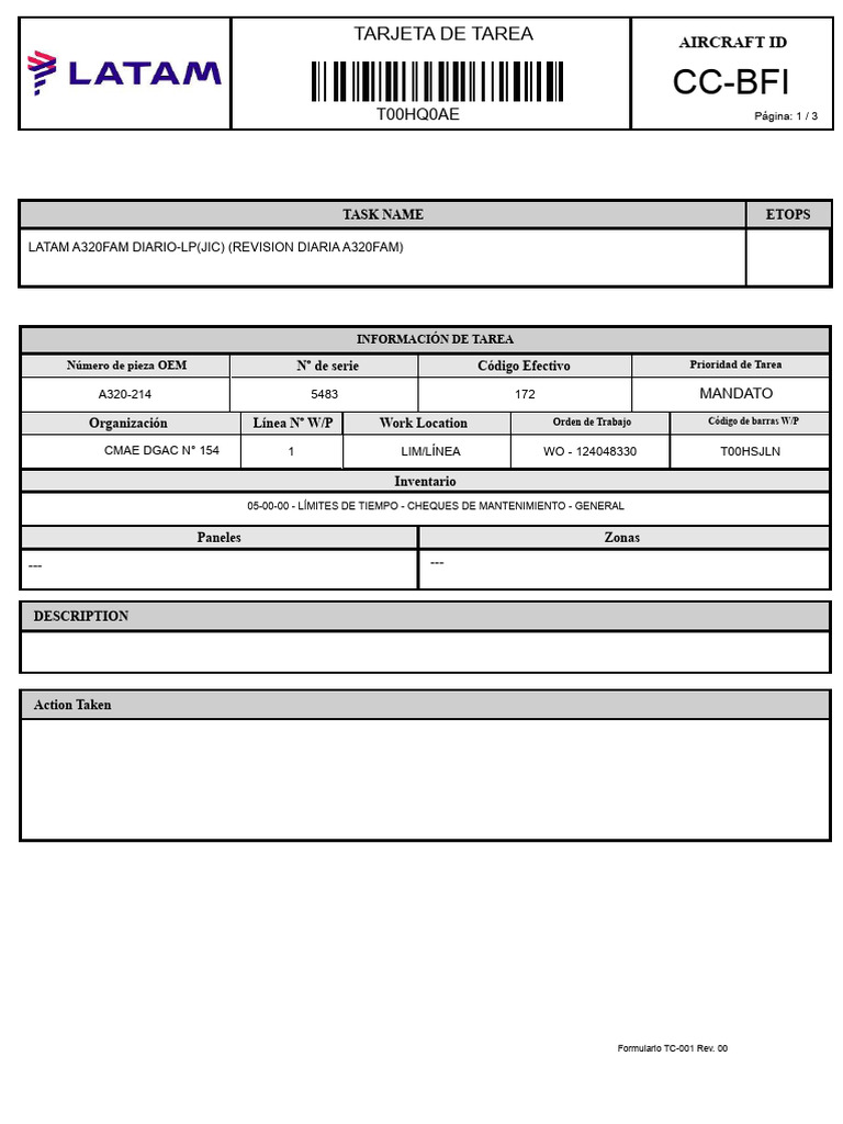 Tarjeta de Tarea de Rutina | PDF | Neumático | Presión