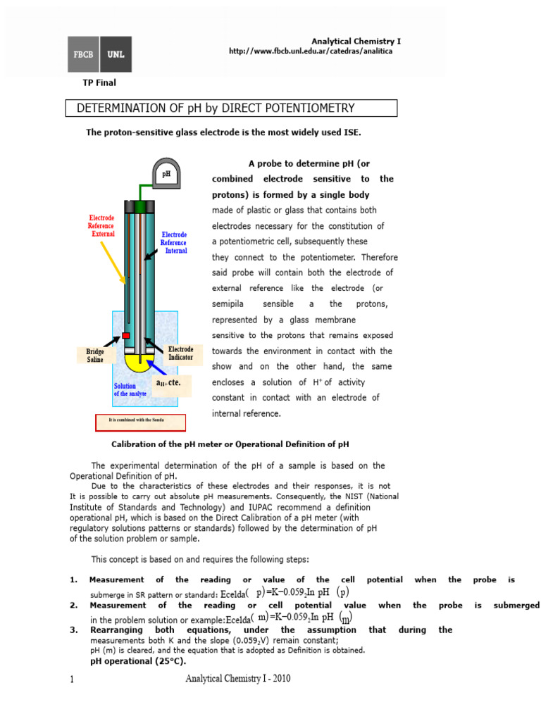pH Measurement via Direct Potentiometry | PDF | Ph | Buffer Solution