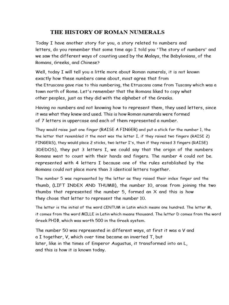 The History of Roman Numerals - Claudia Isabel Paredes Hernandez | PDF ...