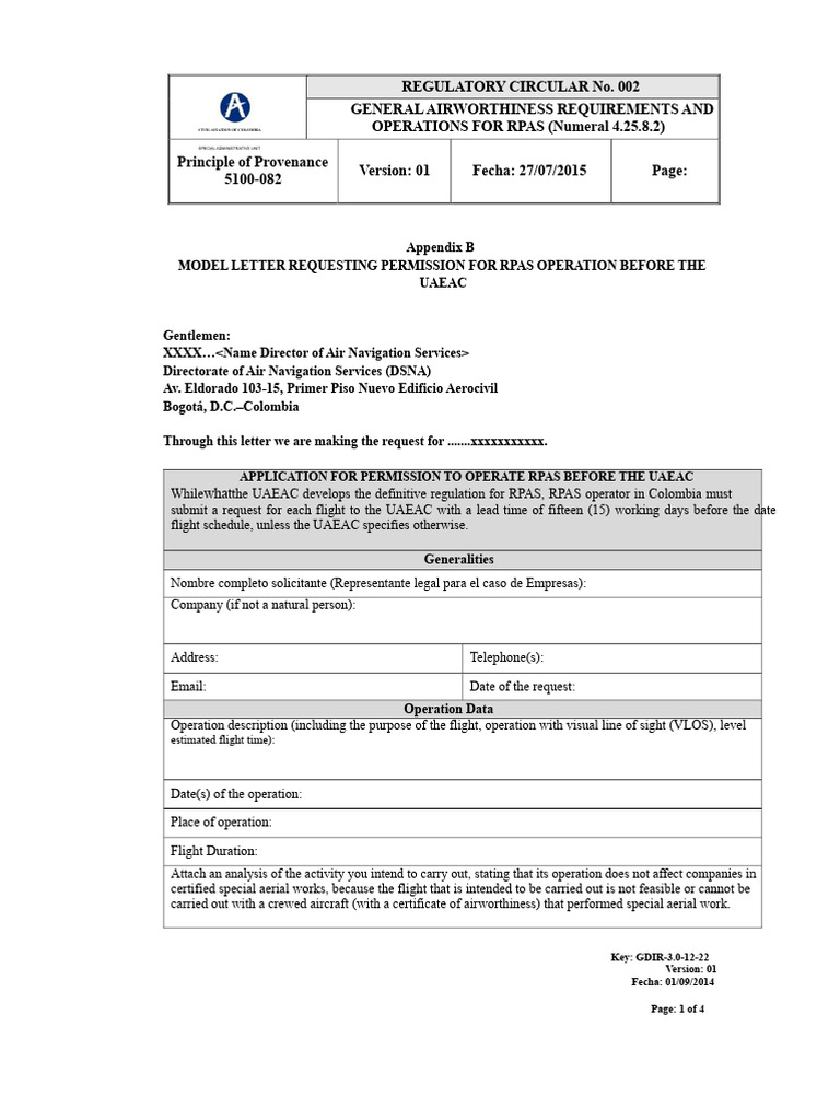 Circular Rpas Appendix B | PDF | Unmanned Aerial Vehicle | Aviation