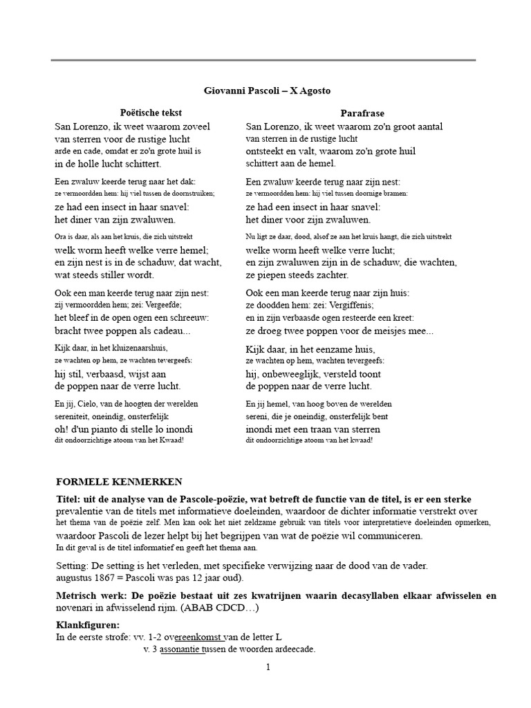 Giovanni Pascoli - X Augustus | PDF