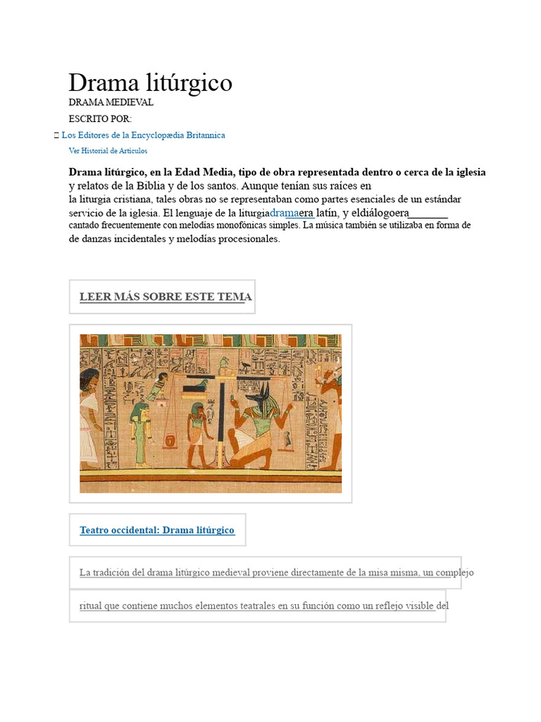 Drama litúrgico en la Edad Media | PDF