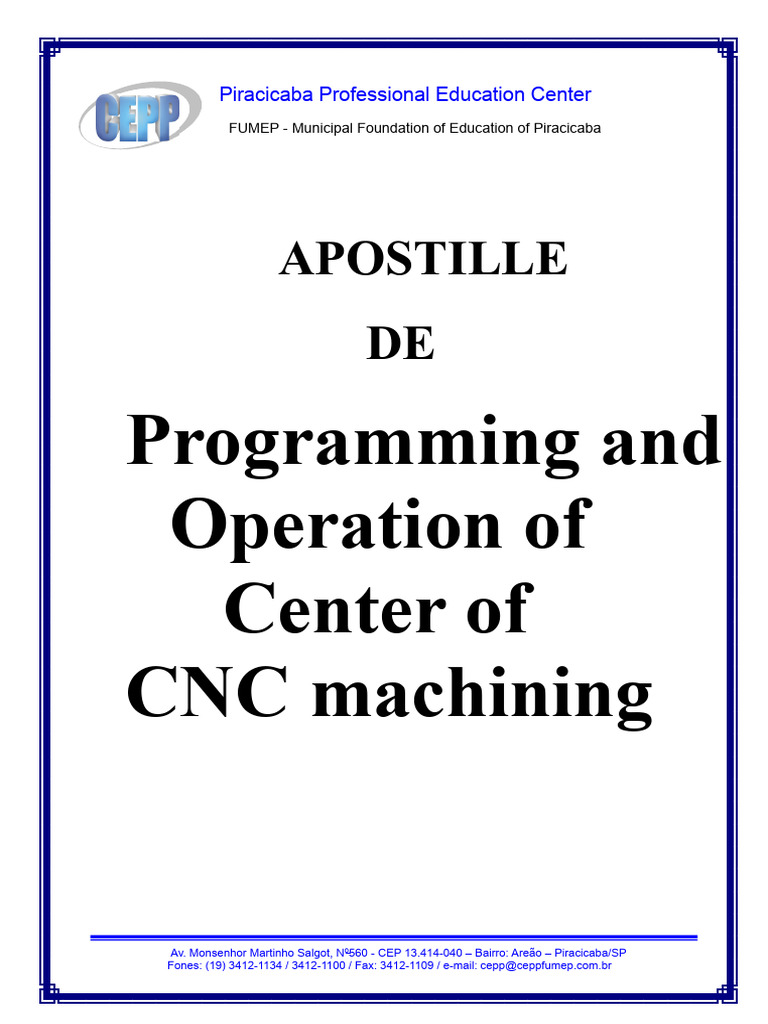 Manual - Operation and Programming - CNC Machining Center - Fanuc | PDF ...
