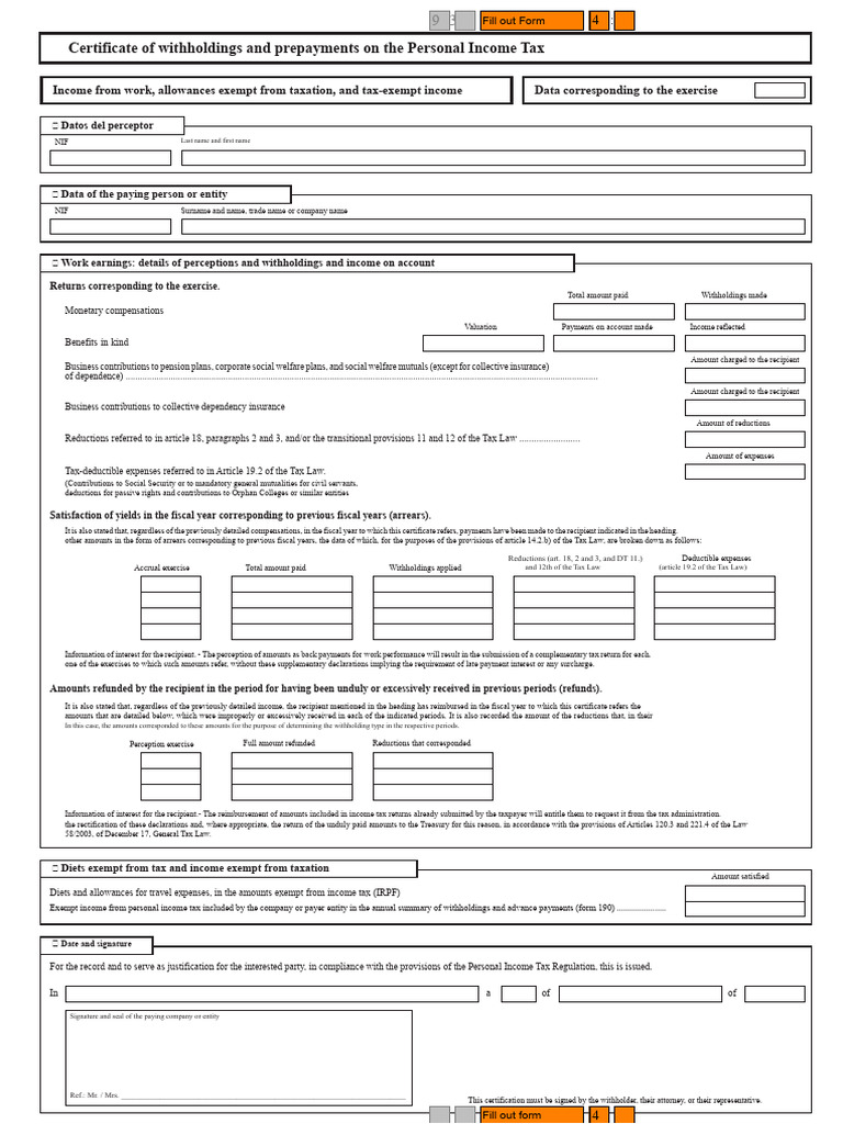 Withholding and Income Tax Payment Certificate | PDF | Taxation In The ...