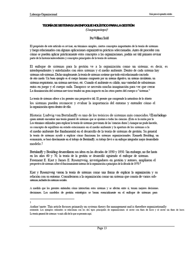 Teoría de Sistemas | PDF | Sistema | Teoría de sistemas