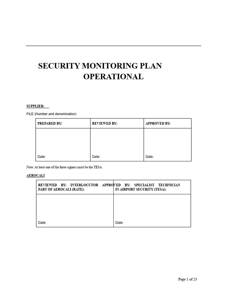 6.1 Operational Security Surveillance Plan | PDF | Risk | Foreign ...