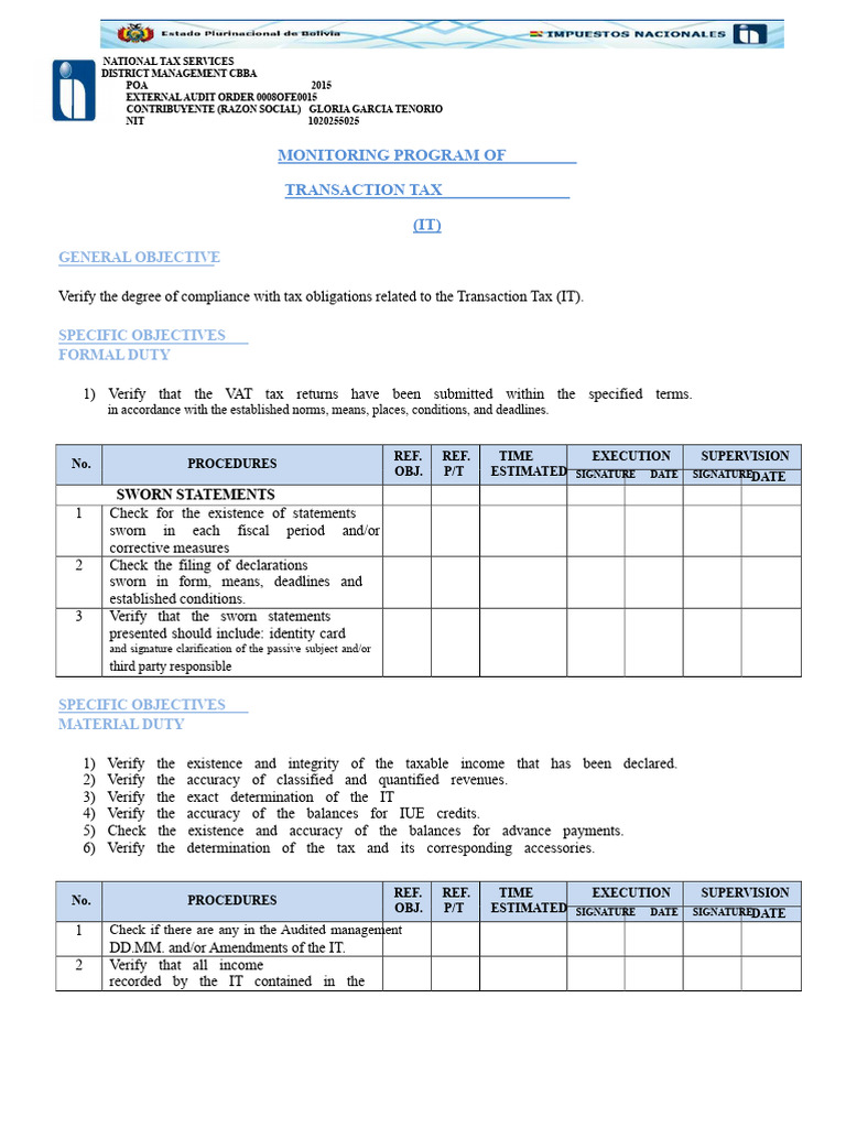 IT Audit Program | PDF | Taxes | Audit