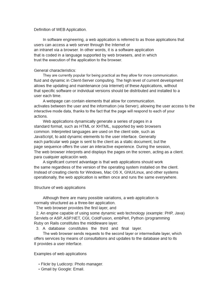 Understanding Web Applications: Definition & Structure | PDF | Web ...